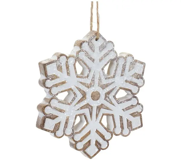 MELROSE Glittered Snowflake Ornament