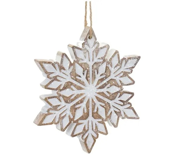 MELROSE Glittered Snowflake Ornament