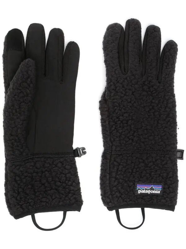 Patagonia Logo-patch Fleece Gloves - Black