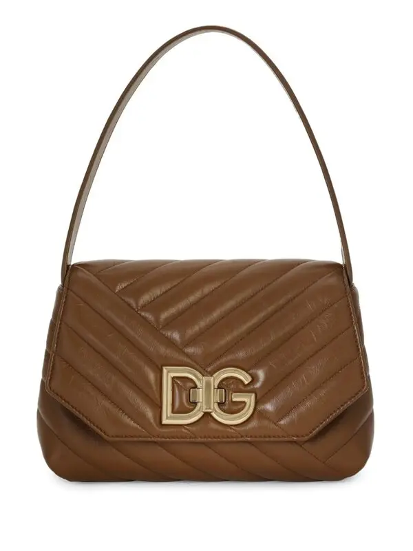 Dolce & Gabbana Padded Leather Bag With Logo Buckle
