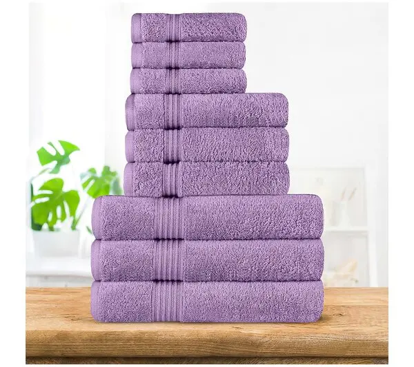 SUPERIOR Egyptian Cotton Highly Absorbent 9-pc Ft Towel Set - One-color