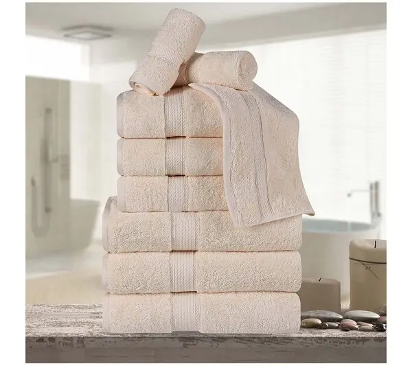 SUPERIOR Egyptian Cotton Plush Luxury Absorbent 9-pc Towel Se - One-color