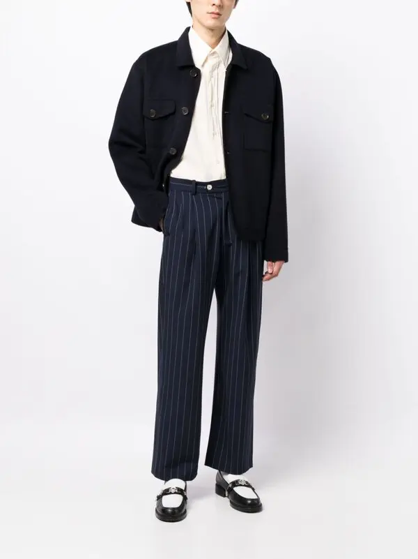 LATE CHECKOUT Pinstripe Virgin Wool Trousers