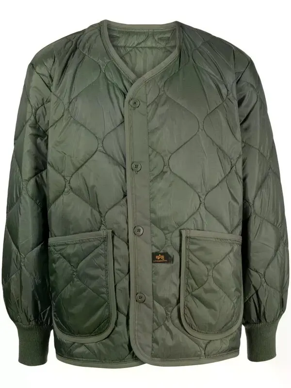 Alpha Industries Logo-patch Quilted Jacket - Green