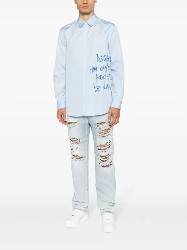 Dsquared2 Ripped Low-rise Straight-leg Jeans