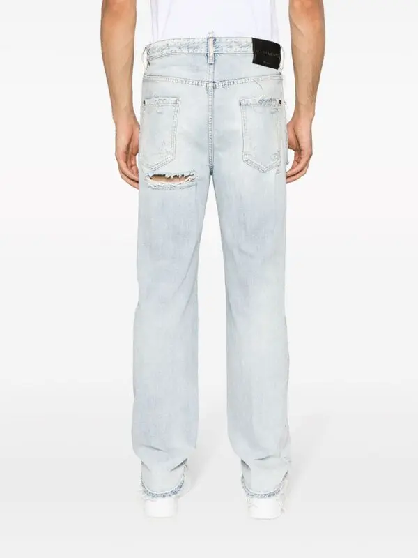 Dsquared2 Ripped Low-rise Straight-leg Jeans