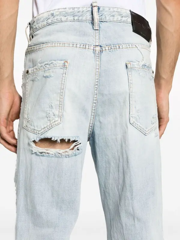 Dsquared2 Ripped Low-rise Straight-leg Jeans