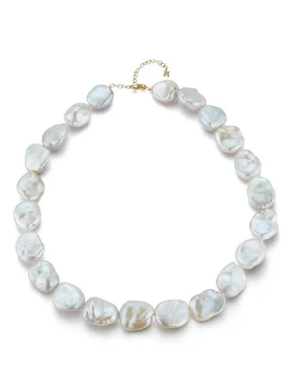 Mateo 14kt Yellow Gold Baroque Pearl Strand Necklace - White