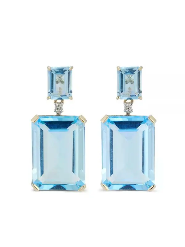 Mateo Blue Topaz Drop Earrings - Gold