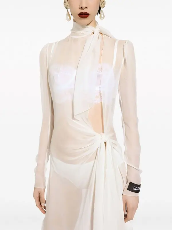 Dolce & Gabbana Sheer Silk Maxi Dress