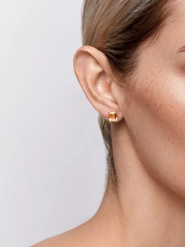 Mateo 14kt Yellow Green Amethyst Stud Earrings