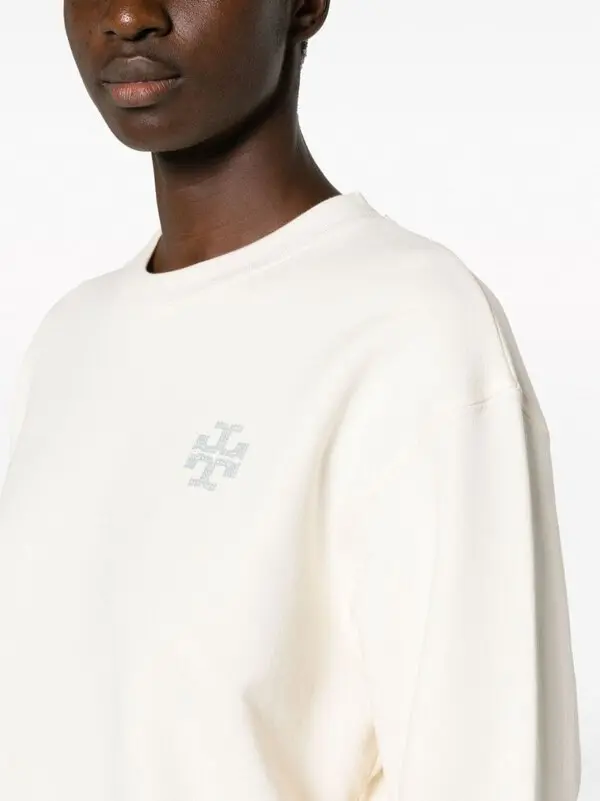 Tory Burch Logo-embellished Cotton Sweatshirt