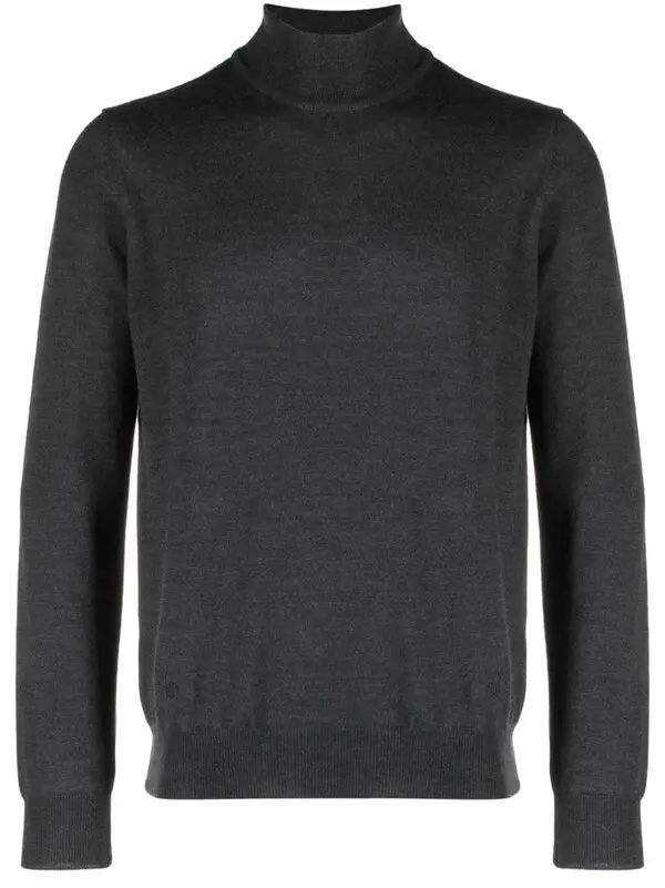 Corneliani Roll-neck Virgin Wool Jumper - Grey