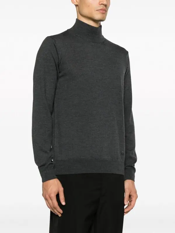 Corneliani Roll-neck Virgin Wool Jumper - Grey