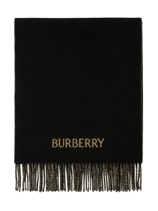 Burberry Two-tone Cashmere Scarf - Black