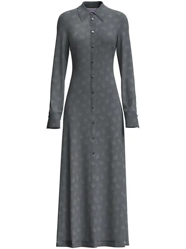MARGHERITA MACCAPANI Andre Monogram-jacquard Maxi Shirtdress - Purple