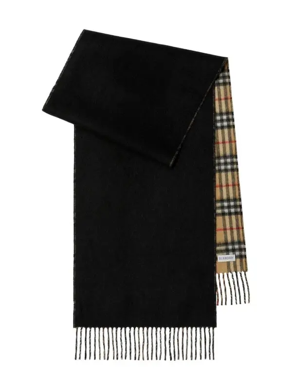 Burberry Nova-check Cashmere Scarf - Black | Editorialist