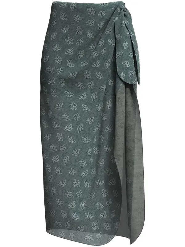 MARGHERITA MACCAPANI Floral-print Skirt - Green