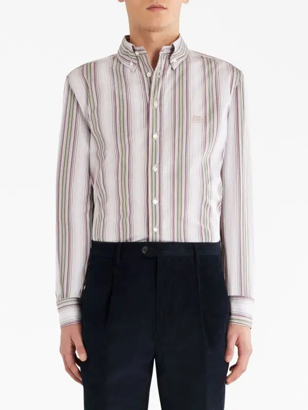 Etro Stripe-print Button-down Shirt - Neutrals