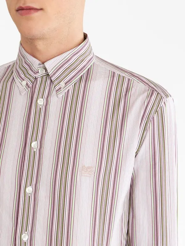 Etro Stripe-print Button-down Shirt - Neutrals