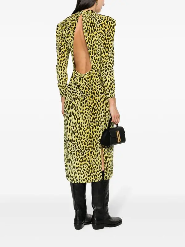 Zadig&Voltaire Racyl Leopard-print Silk Midi Dress - Yellow