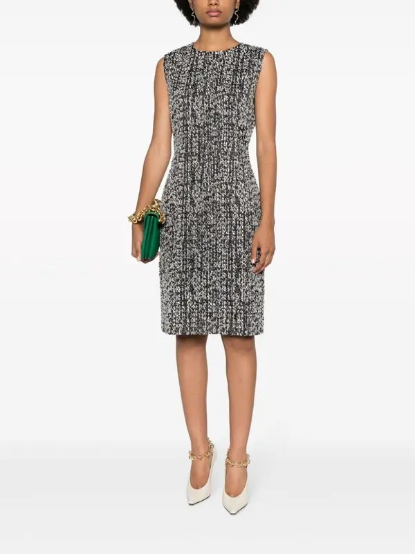 LANVIN Sleeveless Tweed Midi Dress