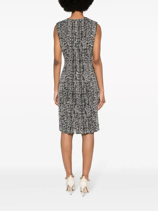 LANVIN Sleeveless Tweed Midi Dress