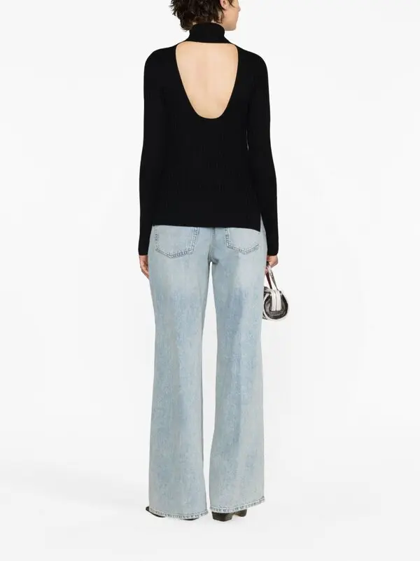 GANNI Cut-out Merino-wool Jumper