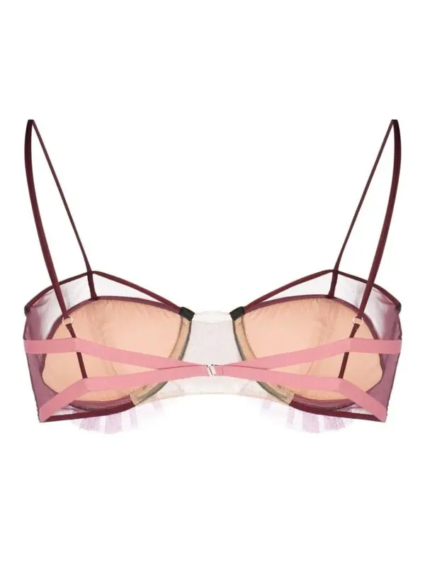 NENSI DOJAKA Panelled Semi-sheer Bra - Purple