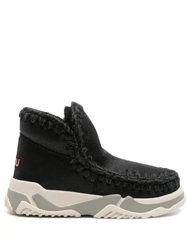 Mou Slip-on Shearling-lined Sneakers - Black