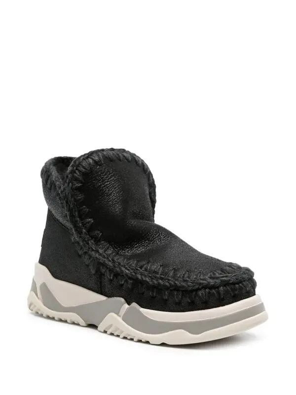 Mou Slip-on Shearling-lined Sneakers - Black