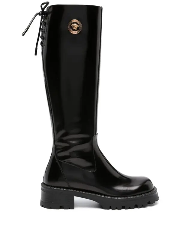 Versace Alia Leather Knee-high Boots