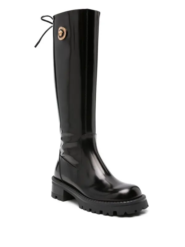 Versace Alia Leather Knee-high Boots