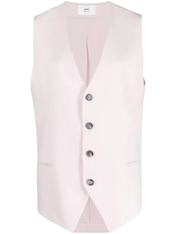Ami Virgin Wool Waistcoat - Pink