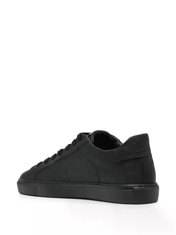 HIDE&JACK Essence Crocodile-embossed Leather Sneakers - Black