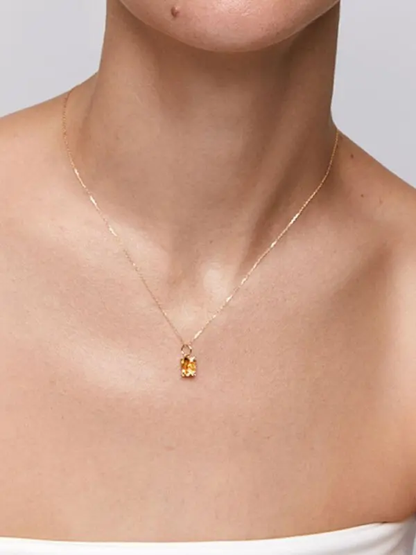 Mateo 14kt Yellow Citrine Pendant Necklace
