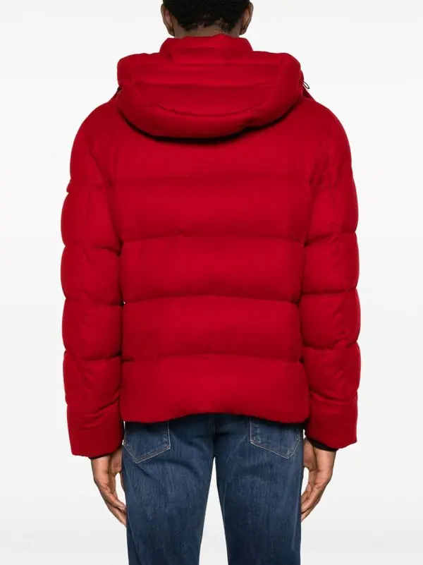 MOORER Padded Jacket With Detachable Hood - Red