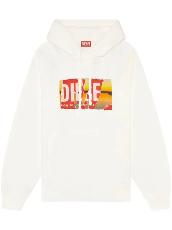 DIESEL® S-macs-poff-l1 Cotton Hoodie - White