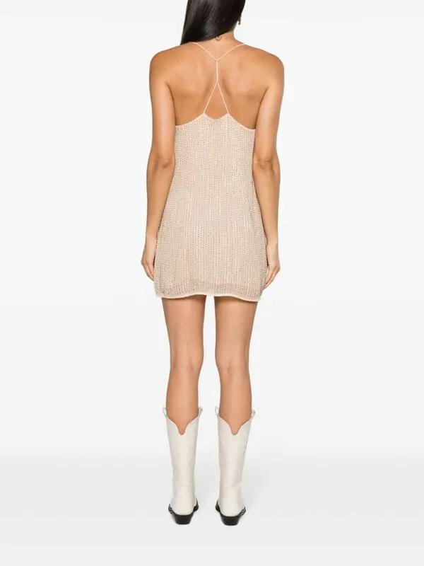 Zadig&Voltaire Rhinestone Embellished Mini Dress - Neutrals