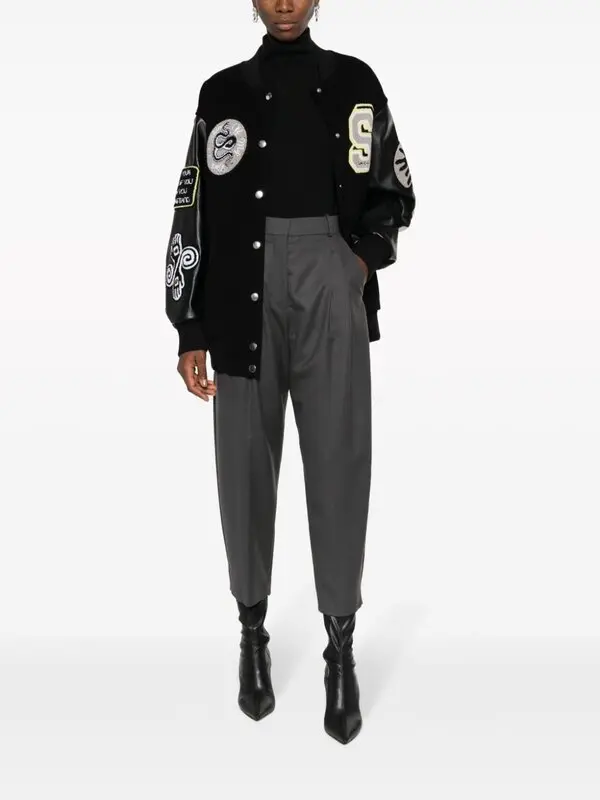 Stella McCartney Cropped Pleated Wool Trousers