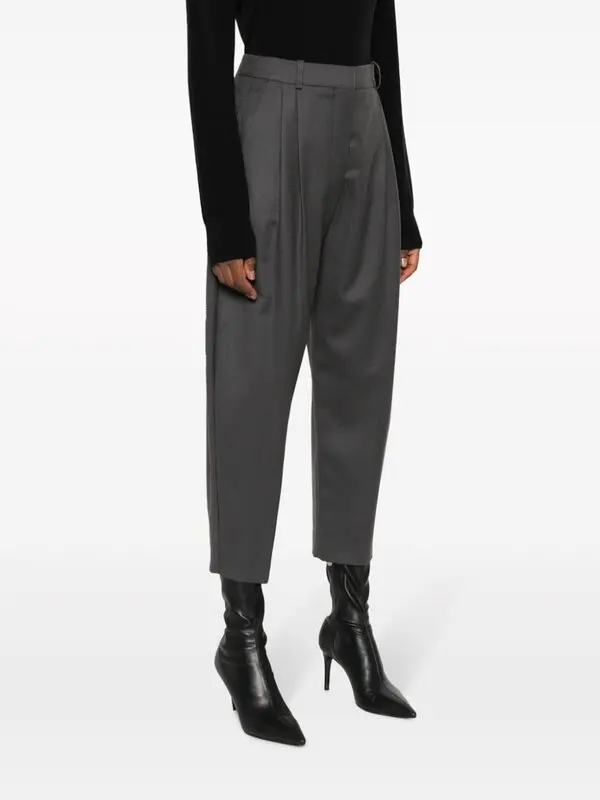Stella McCartney Cropped Pleated Wool Trousers