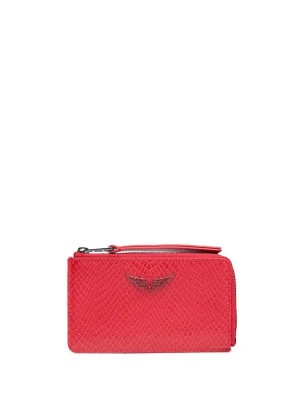 Zadig&Voltaire Wild Python-effect Cardholder - Red