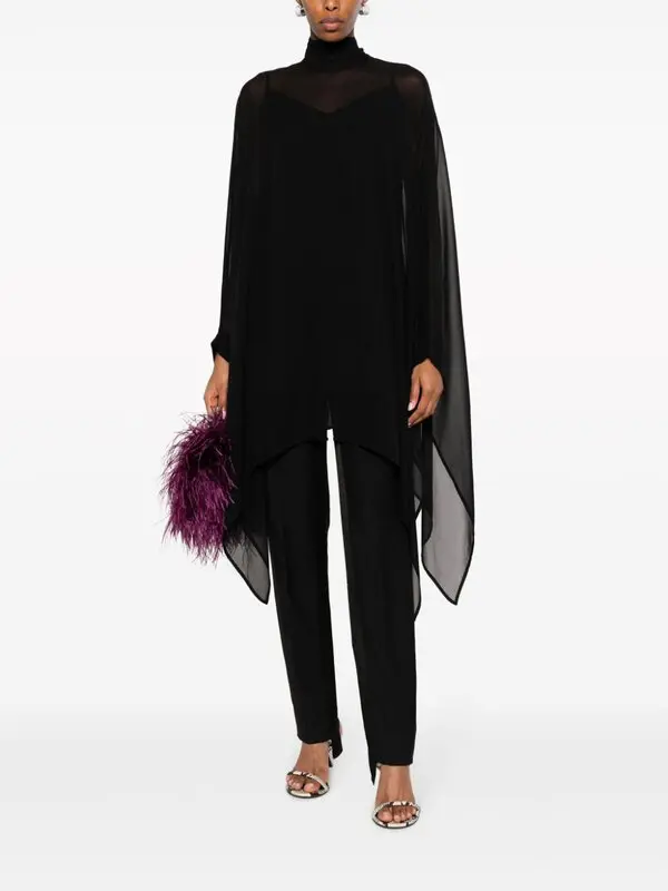 P.a.r.o.s.h Funnel-neck Silk Tunic