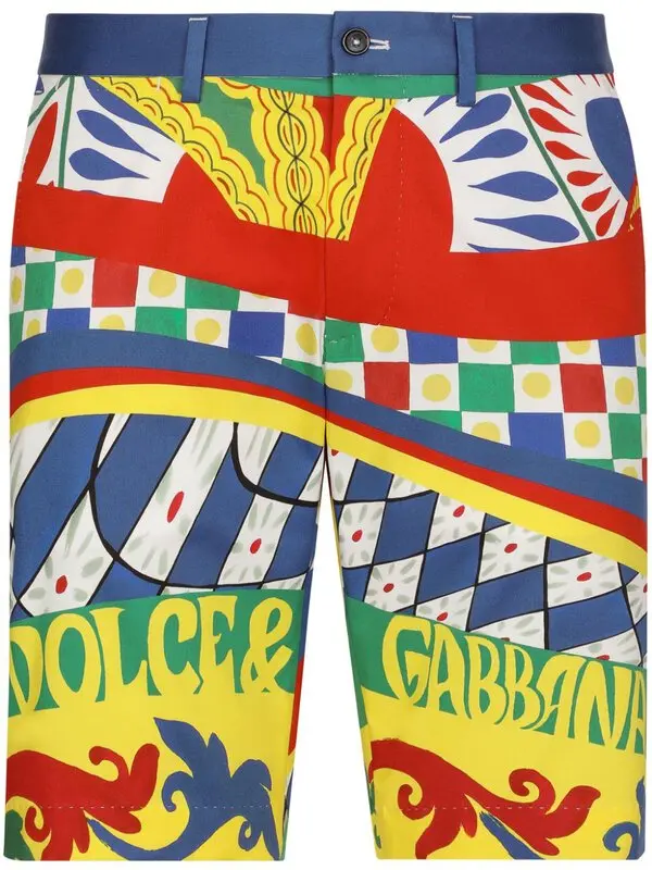 Dolce & Gabbana Carretto-print Shorts - Blue