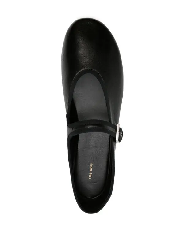 THE ROW Boheme Mj Leather Ballerina Shoes - Black