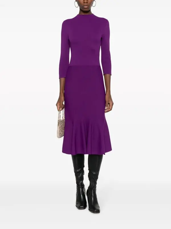 Stella Mccartney Knitted Midi Flared Dress In Purple - 40% Off |  Editorialist