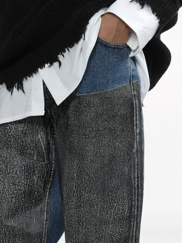 MAISON MARGIELA Panelled Straight-leg Jeans - Grey