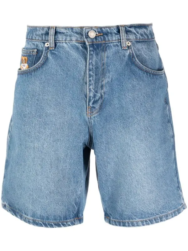 Moschino Teddy Bear-motif Denim Shorts