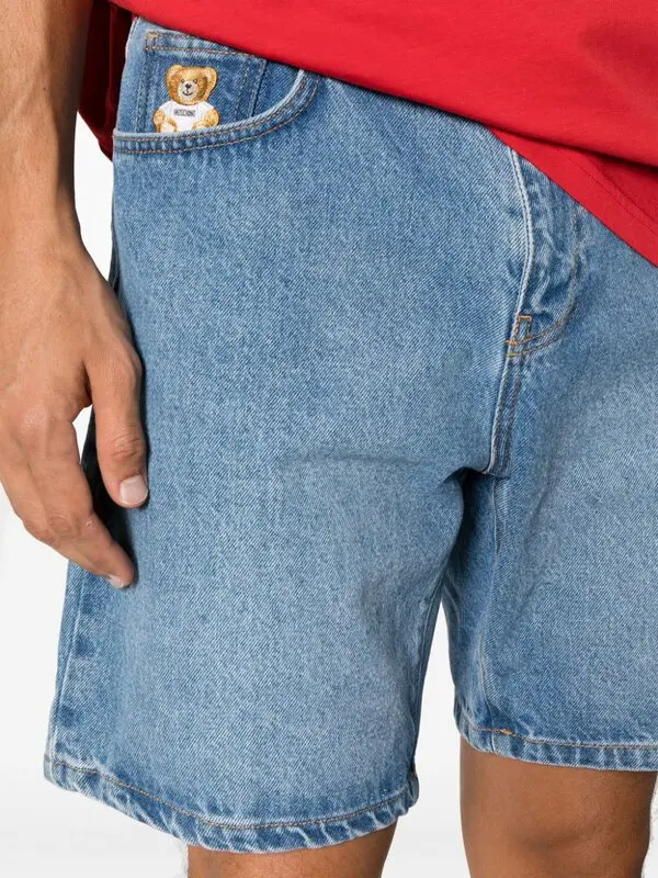 Moschino Teddy Bear-motif Denim Shorts