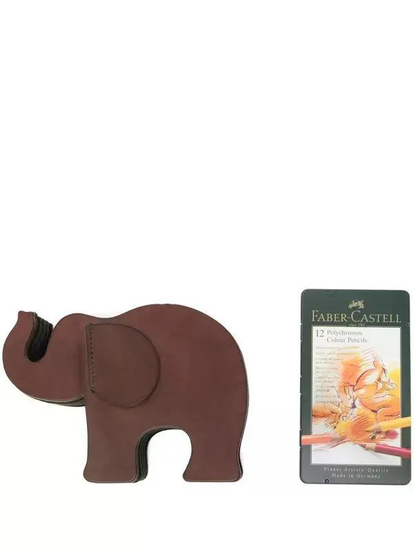 GRAF LANTZ Medium Elephant Leather Pen Holder - Grey